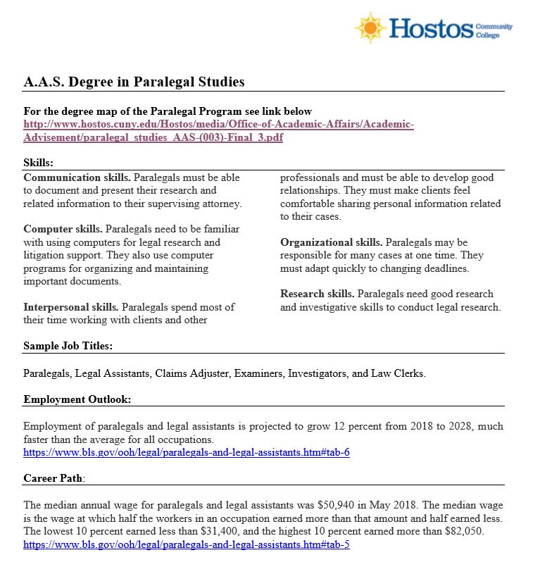 Public Interest Paralegal Studies Toolkit - Hostos Community College