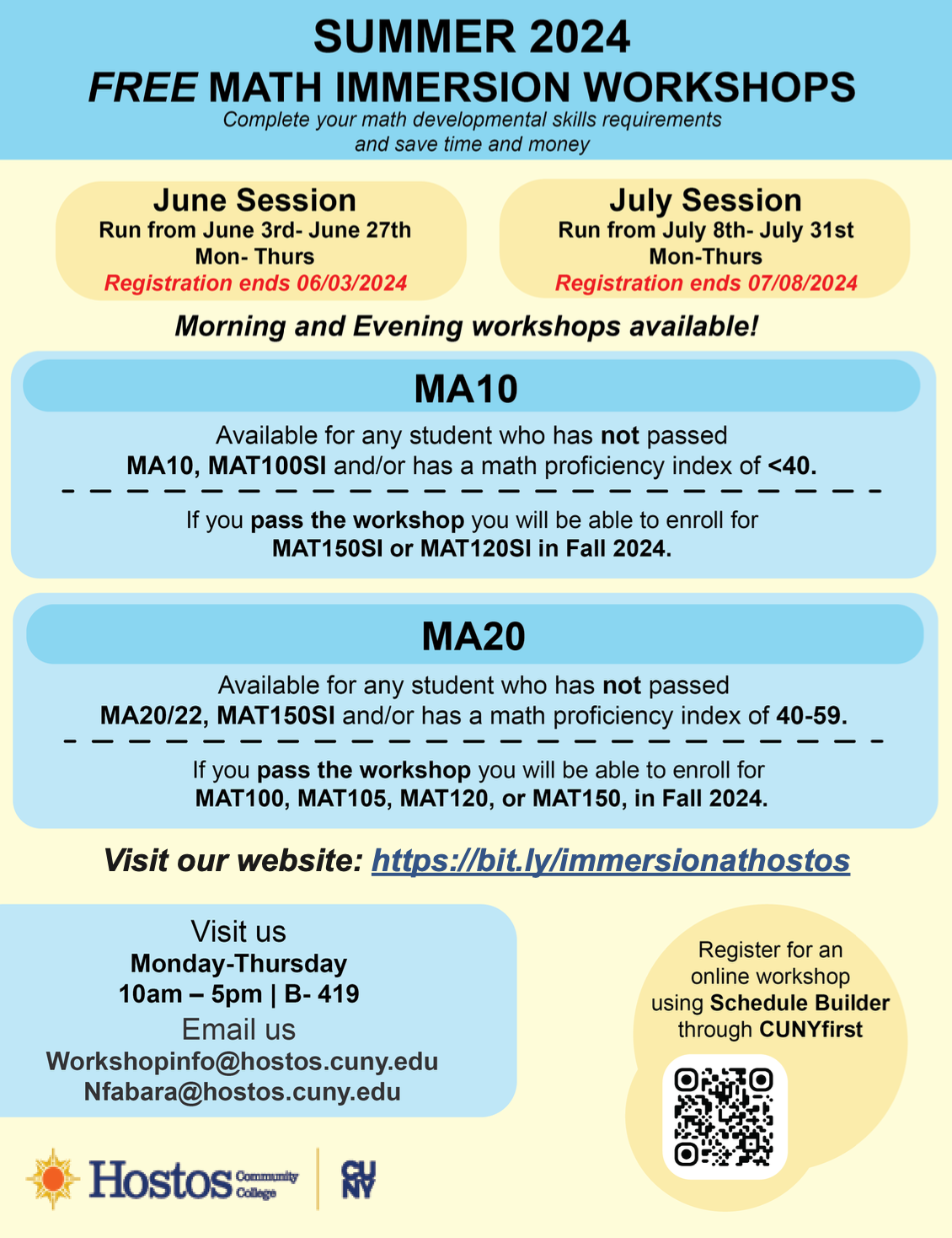 Summer 2024 Workshop Information - Hostos Community College