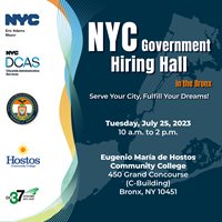NYC Government Hiring Hall in the Bronx! - Hostos Community College